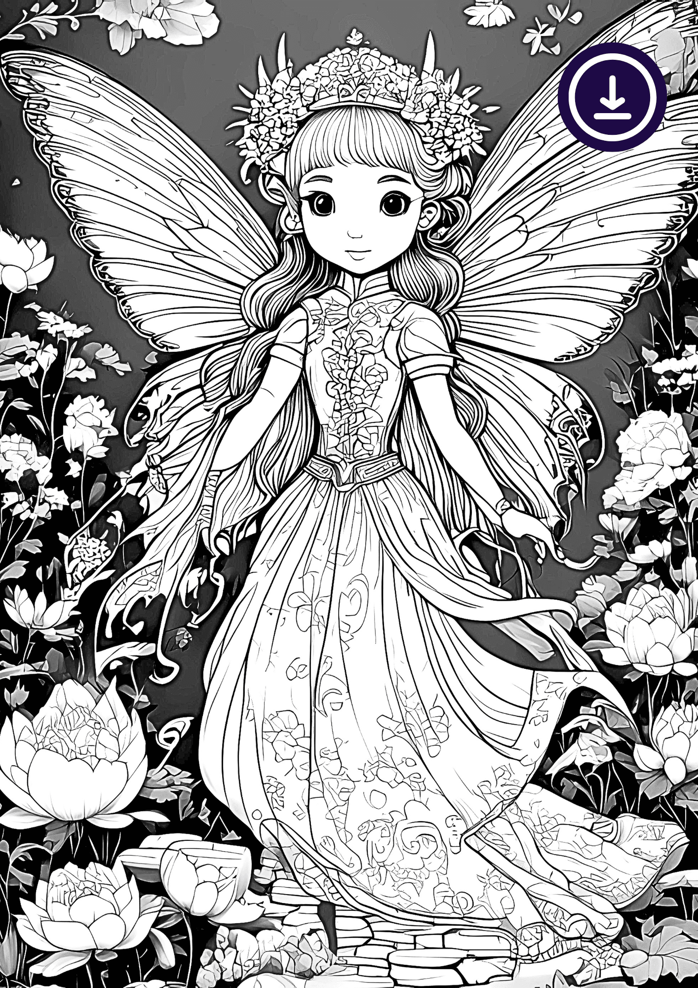 Free Printable Fairy Images to Color | Poppet