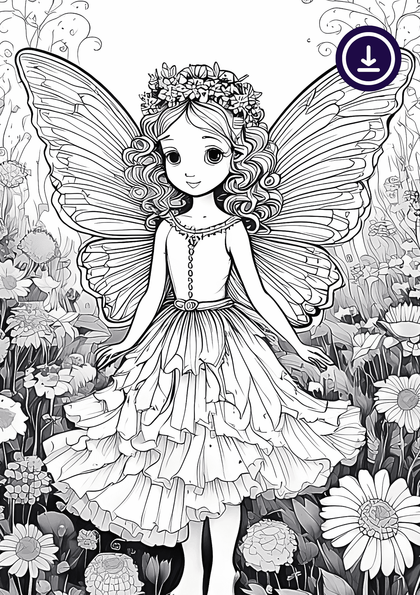 Free Printable Fairy Images to Color | Poppet