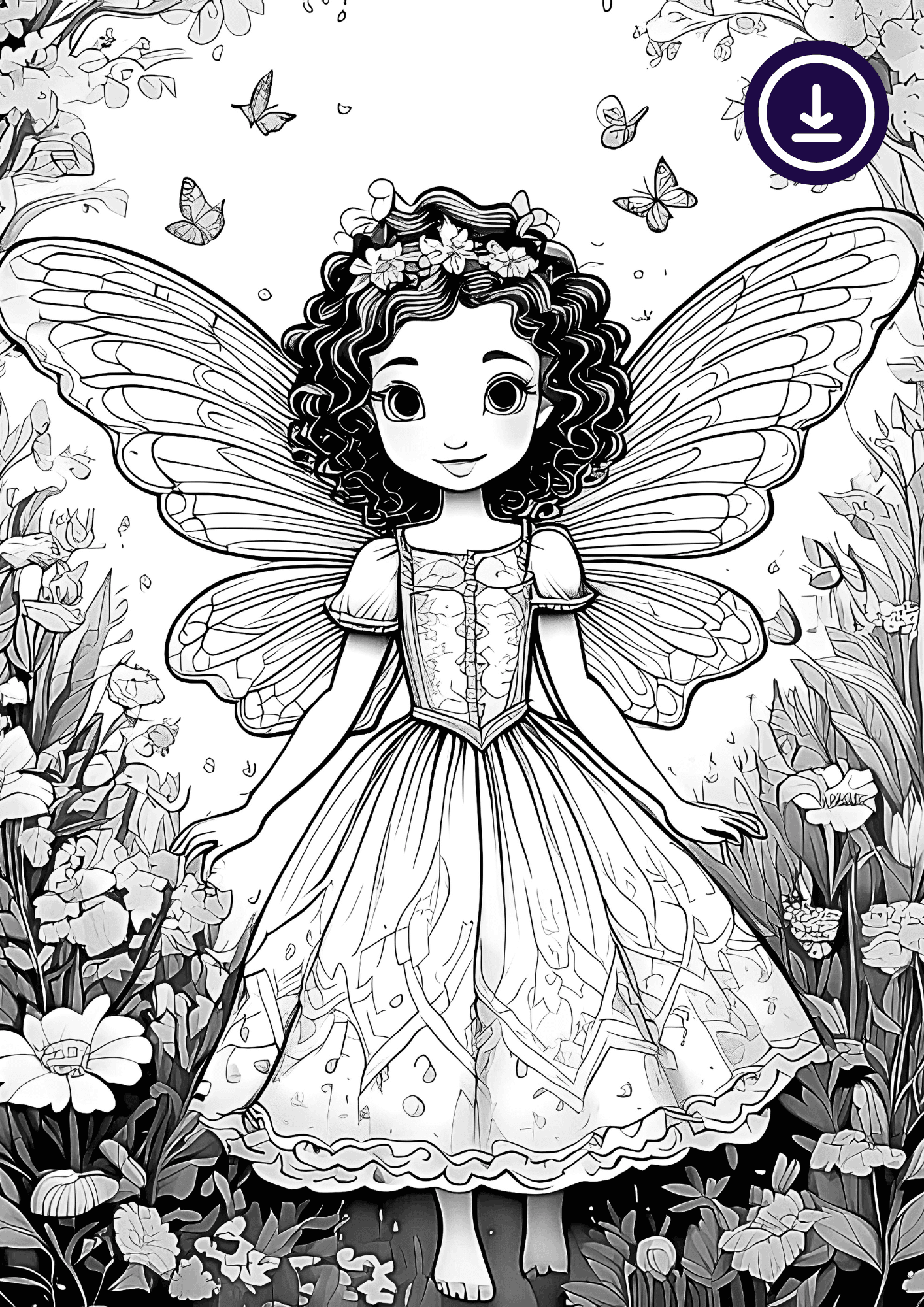 Free Printable Fairy Images to Color | Poppet
