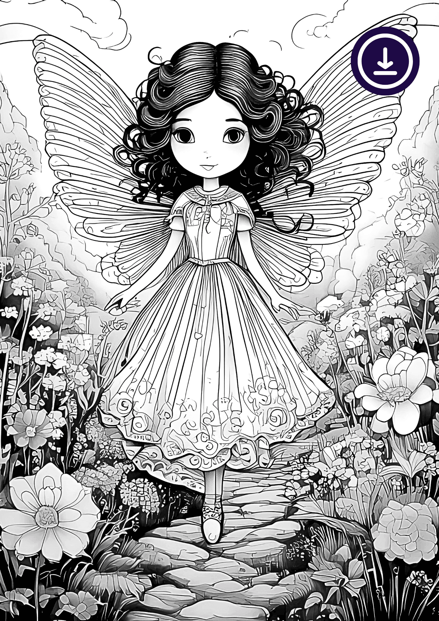 Free Printable Fairy Images to Color | Poppet