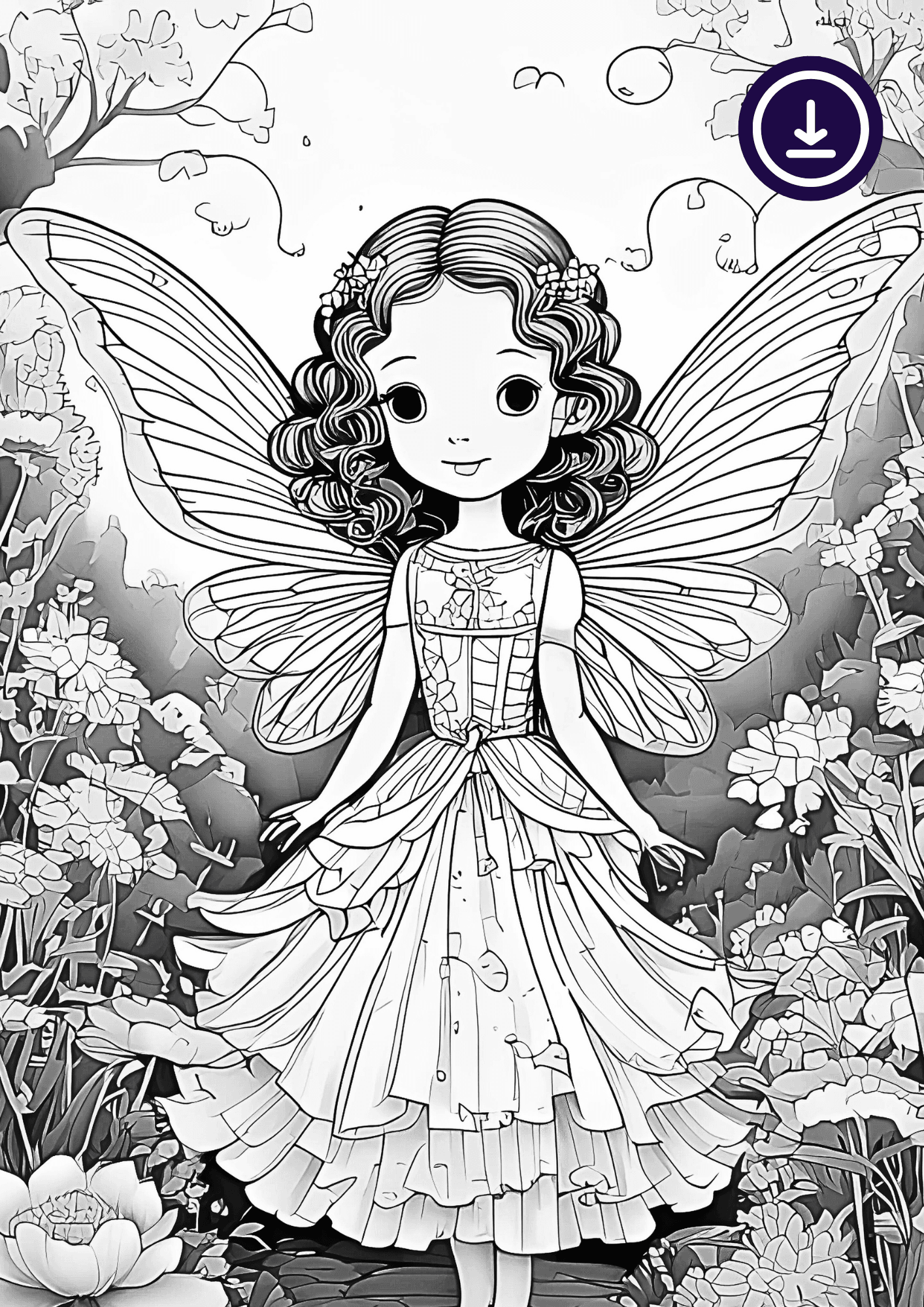 Free Printable Fairy Images to Color | Poppet