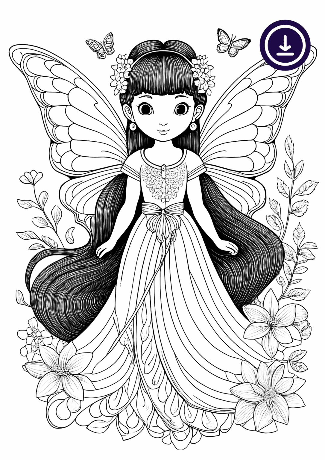 Free Printable Fairy Images to Color | Poppet