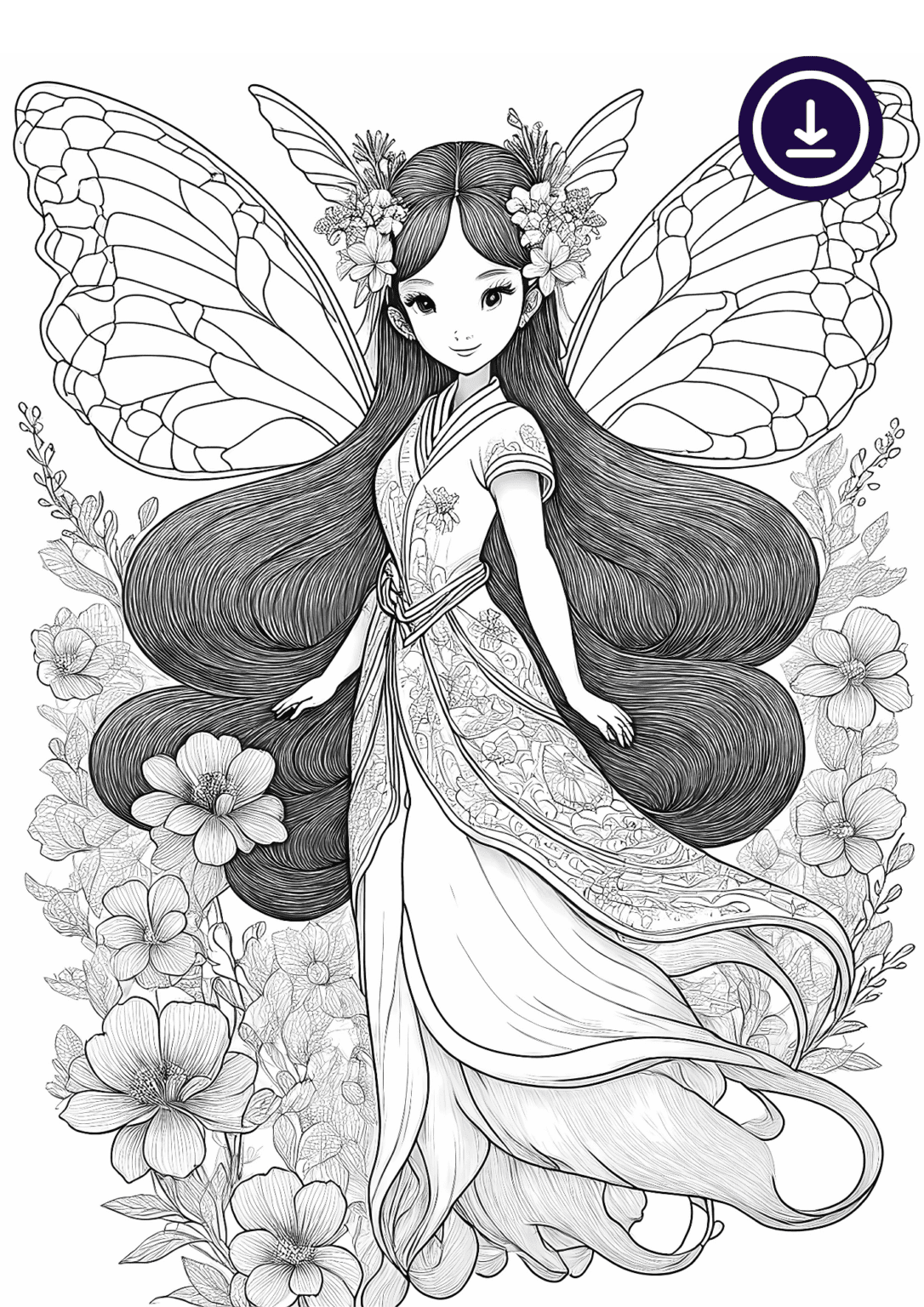 Free Printable Fairy Images to Color | Poppet