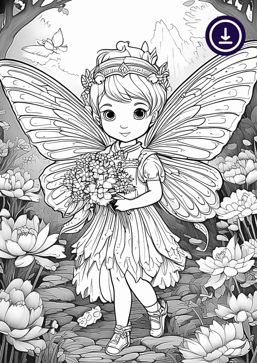 Free Printable Fairy Images to Color | Poppet